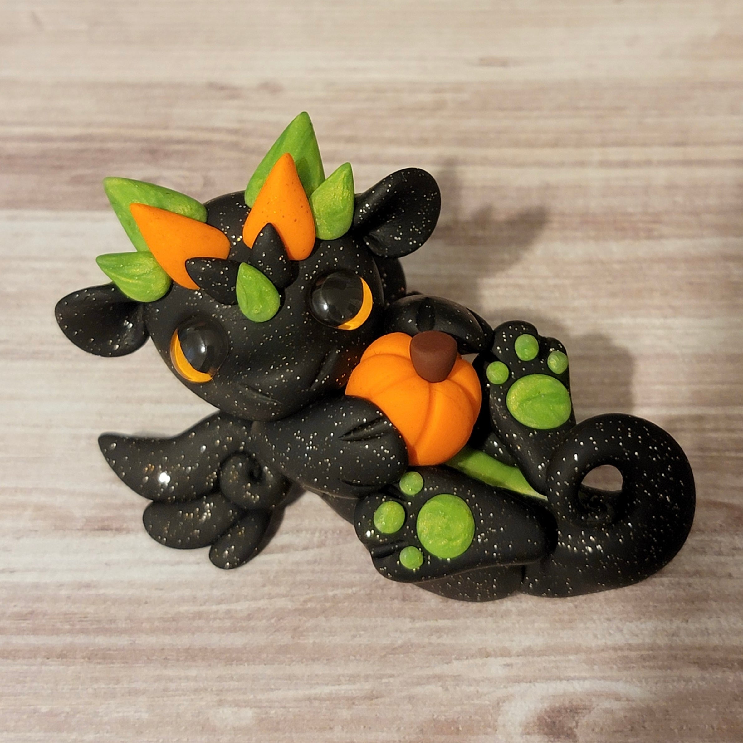 Pumpkin Dragon “Sprout”, Dragon Sculpture – My Sweet Critters