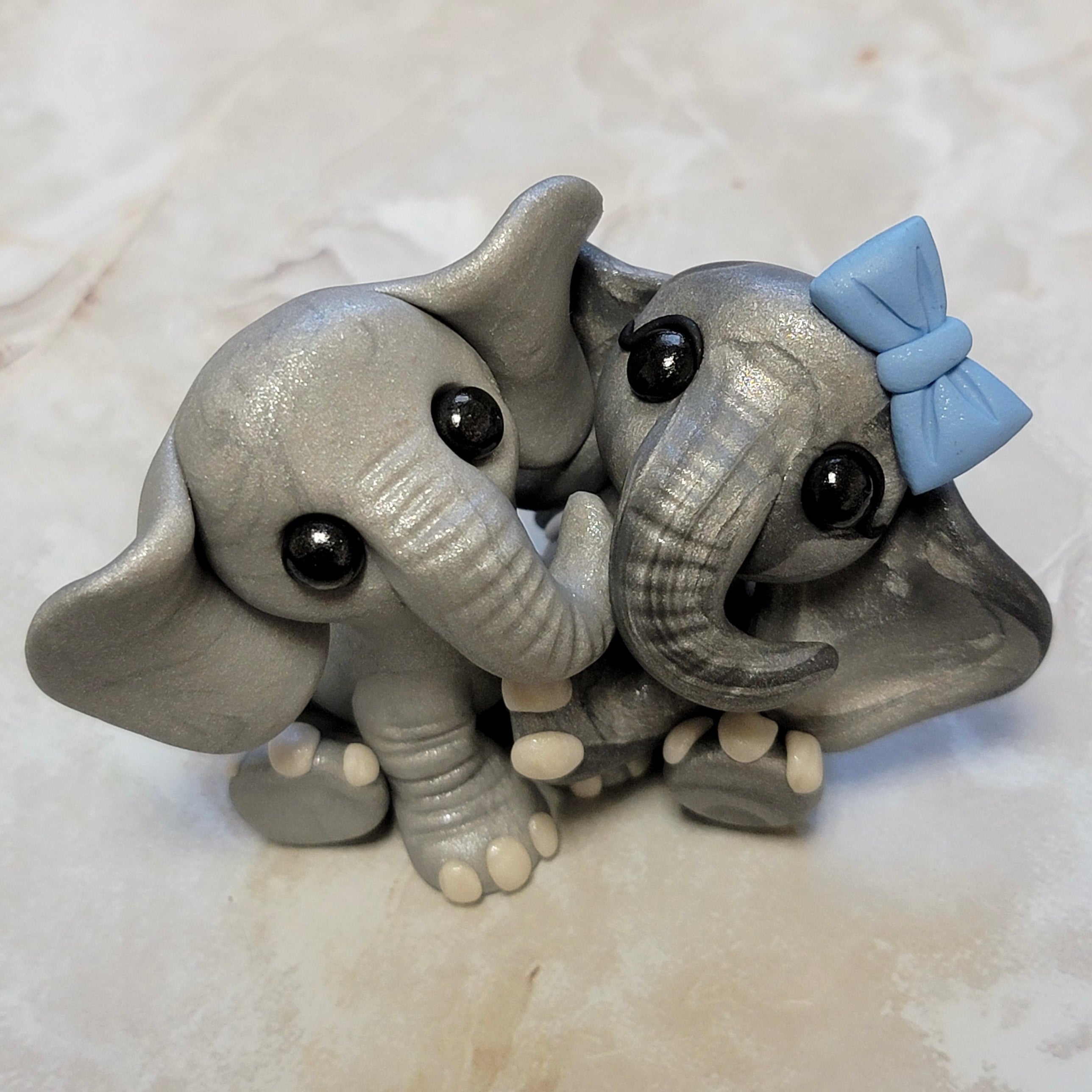 Cuddly Elephants “Peanut and Penny”, Elephant Figurine – My Sweet Critters